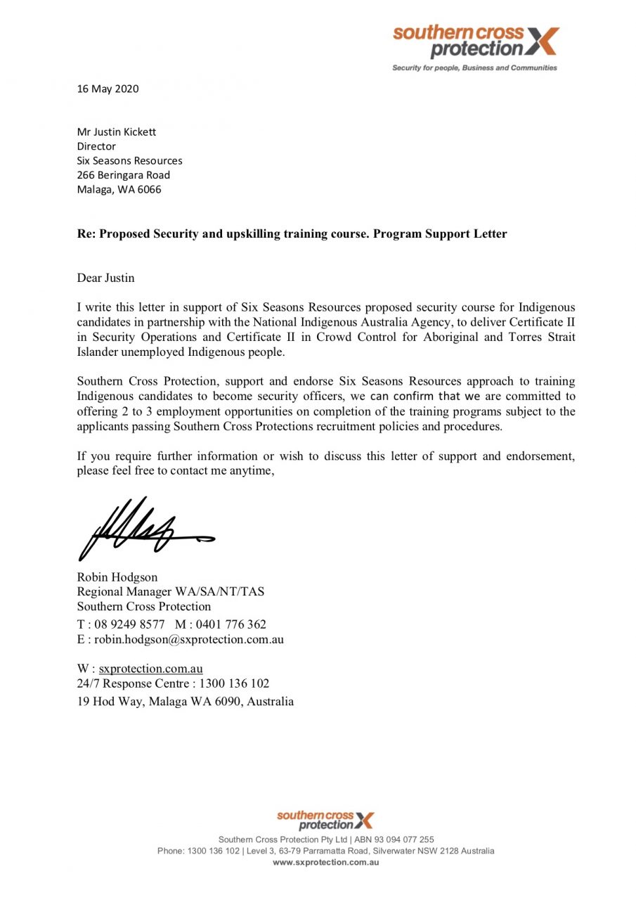 security-training-letter | Southern Cross Protection